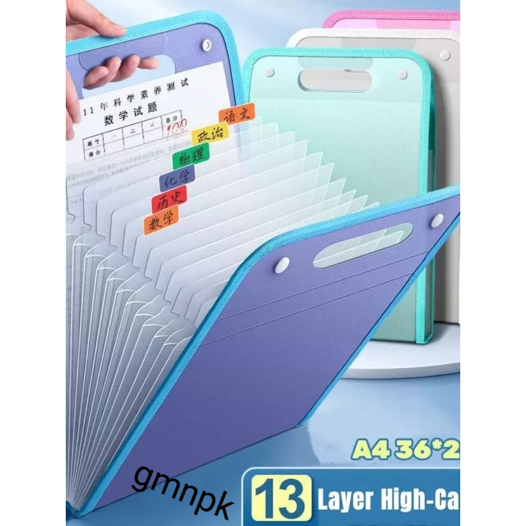 GM A4 EXPANDABLE 13 POCKETS FILE FOLDER ORGANIZER STORAGE FILE FOLDER ...