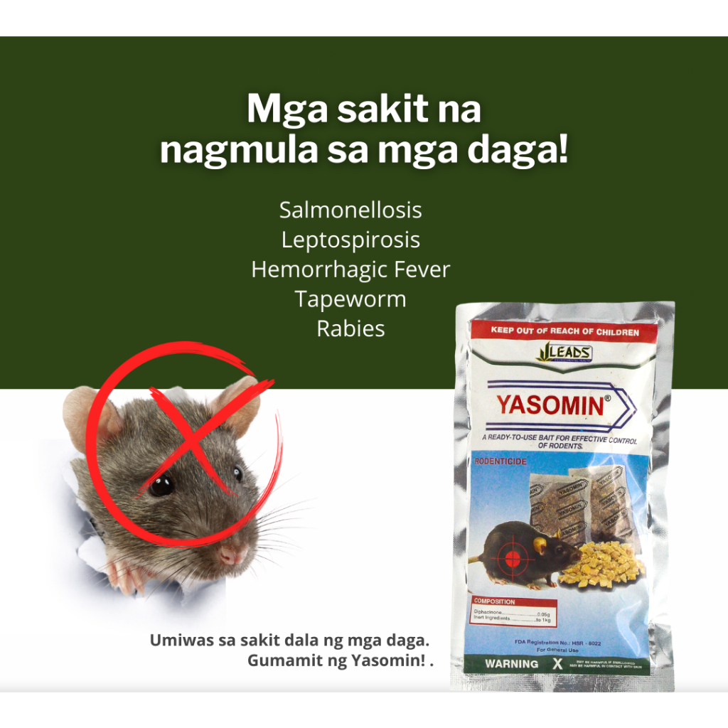 YASOMIN RODENTICIDE | DIPHACINONE | RAT CONTROL - 20g sachet | Shopee ...