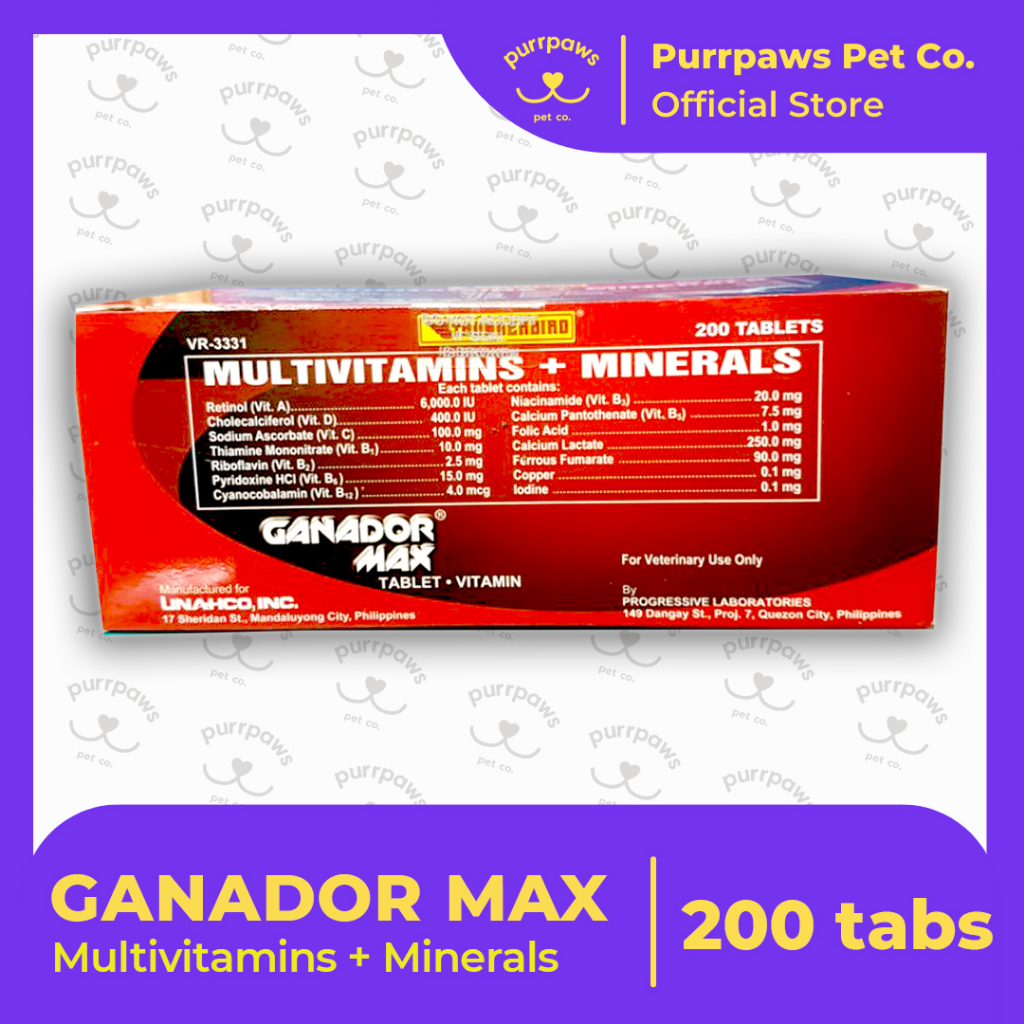 GANADOR MAX Multivitamins For Game Fowls (200 tablets) | Shopee Philippines