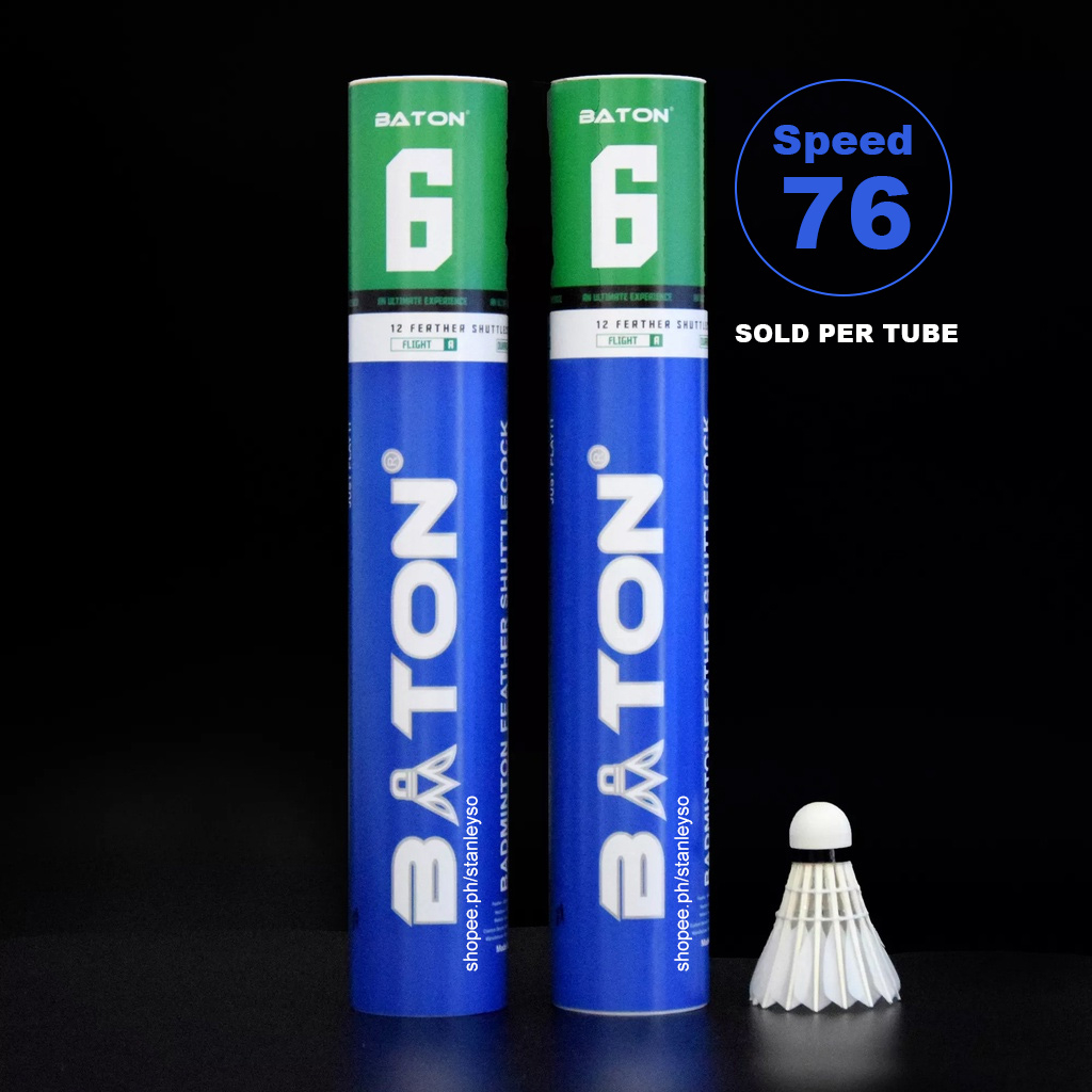 Baton 6 Goose Feather Badminton Shuttlecock Speed 76 | Shopee Philippines