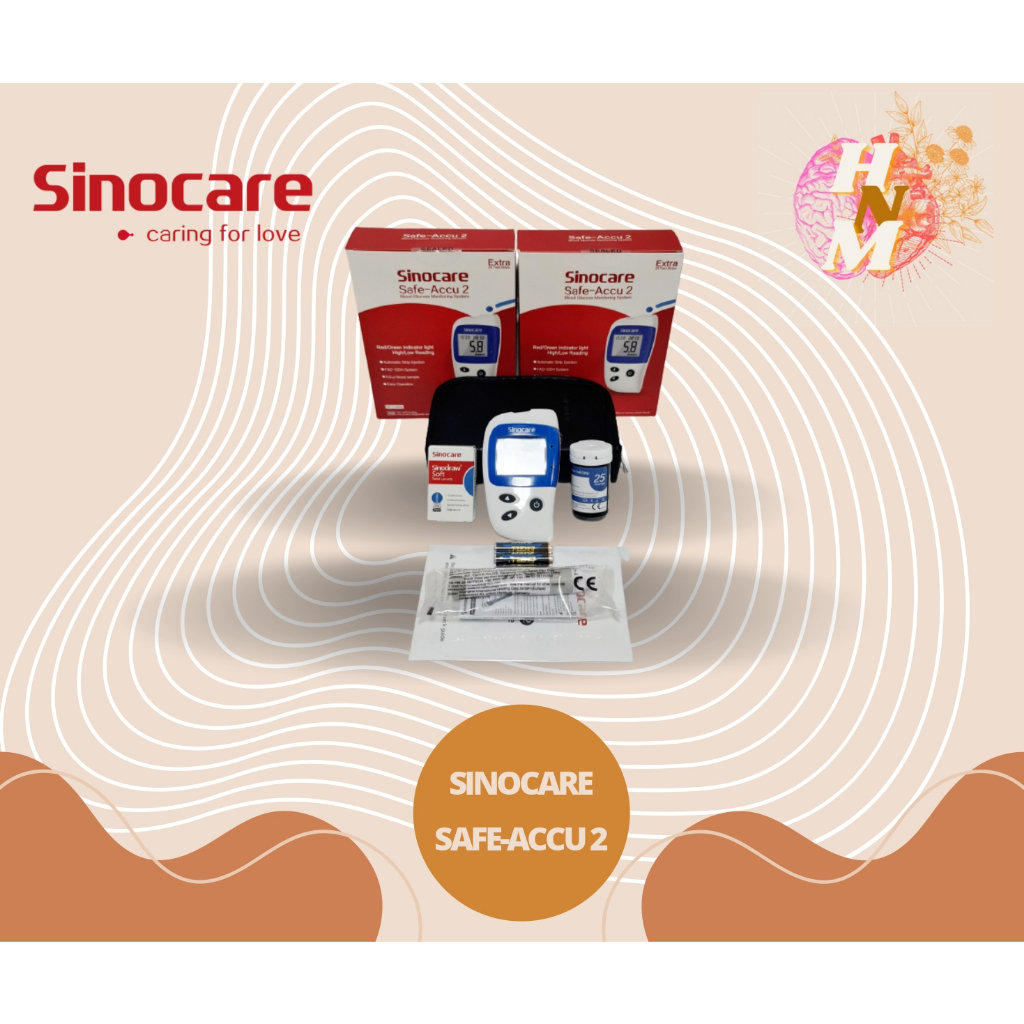 Sinocare Safe-Accu 2 Blood Glucose Monitoring System | Shopee Philippines