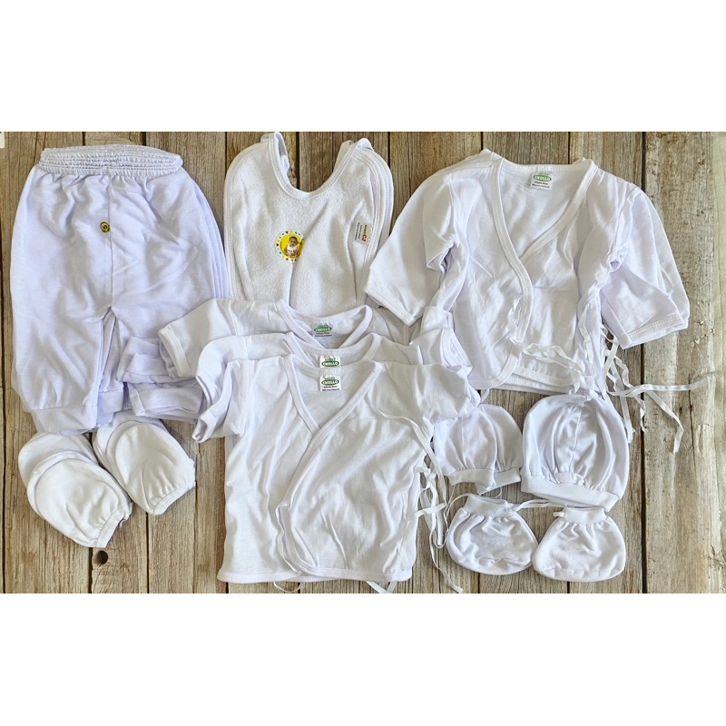1 pc LUCKY CJ Baru Baruan l Baby Tie Side Plain White 100% cotton Soft ...