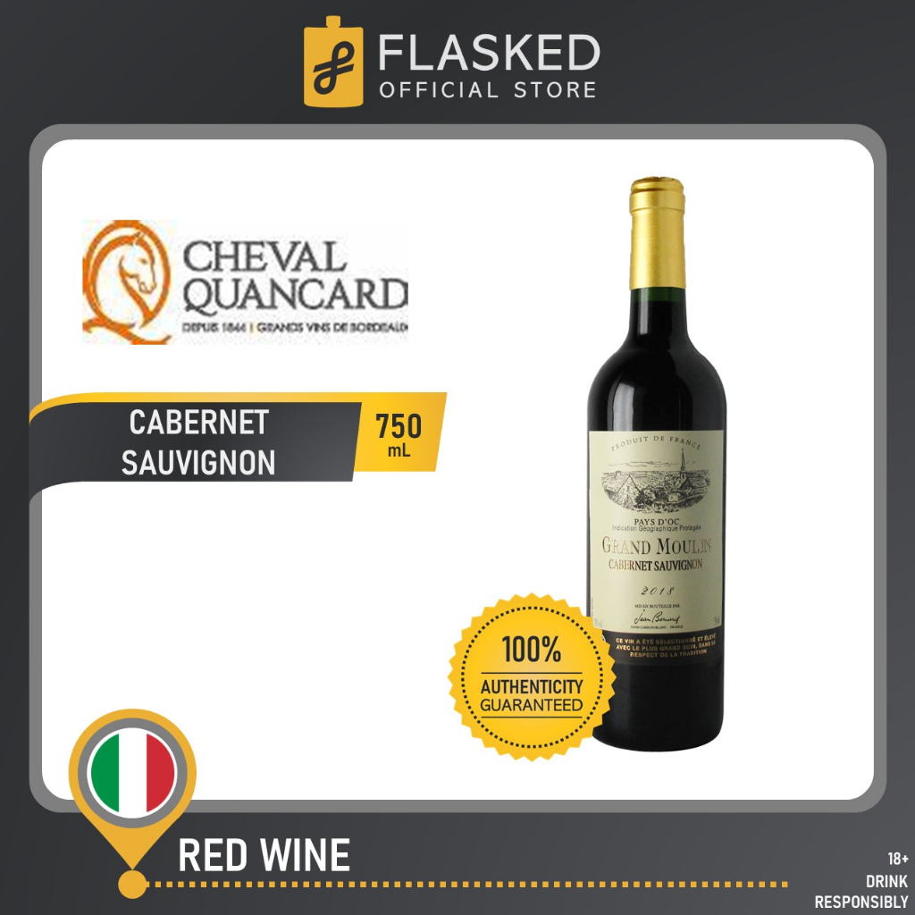 Cheval Quancard Gran Moulin Cabernet Sauvignon Bordeaux Red Wine 750mL ...