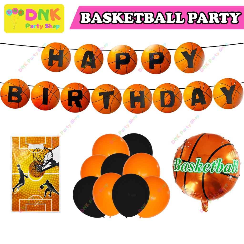 Basketball Party Decor Sports Happy Birthday Foil Balloons Banner Loot ...