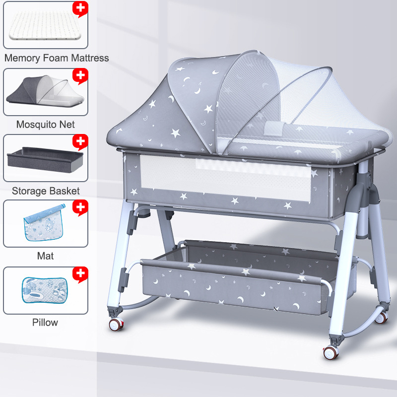 Newborn Baby Crib 0-3 years Multifunctional Baby Rocking Bed Bassinet ...