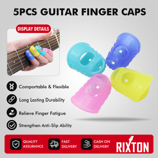 RIXTON 5 Pcs/set Guitar Thumb Picks Finger Cap Protect Fingers Elastic ...