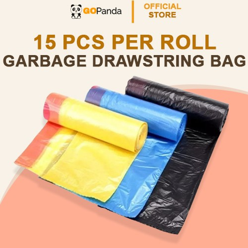 GoPanda Automatic Closing Garbage Plastic Bag 15 per Roll Trash Bin ...