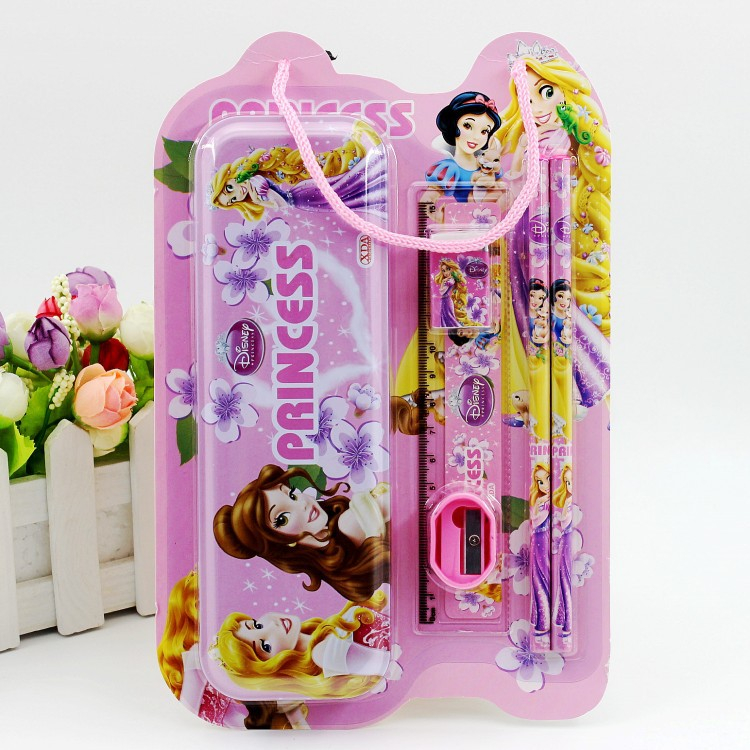 6in1 Cute Creative cartoon stationery set pencil case ruler eraser ...