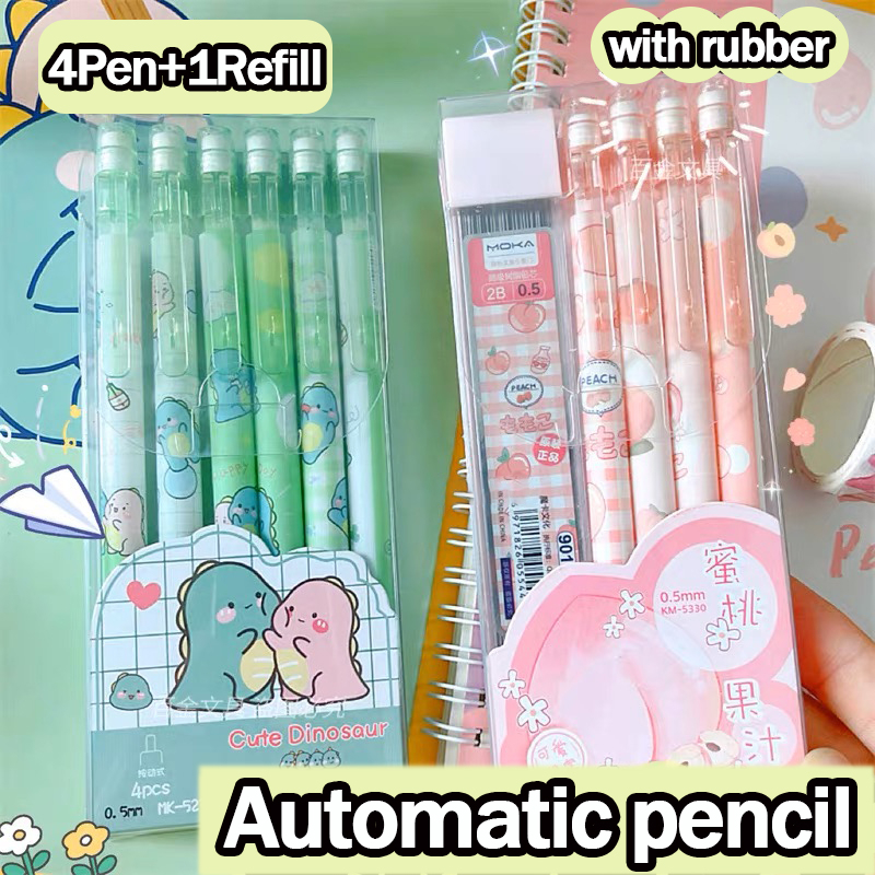 0.5mm Cute Mechanical Automatic Pencil Set With Refills Pencils Drawing ...