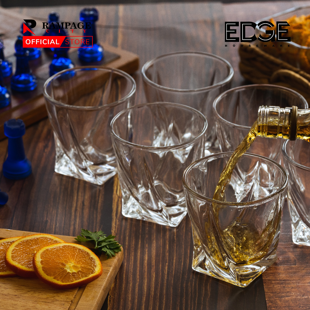 Edge Houseware Twisted Whiskey Glass 285ml Set of 6 | Shopee Philippines