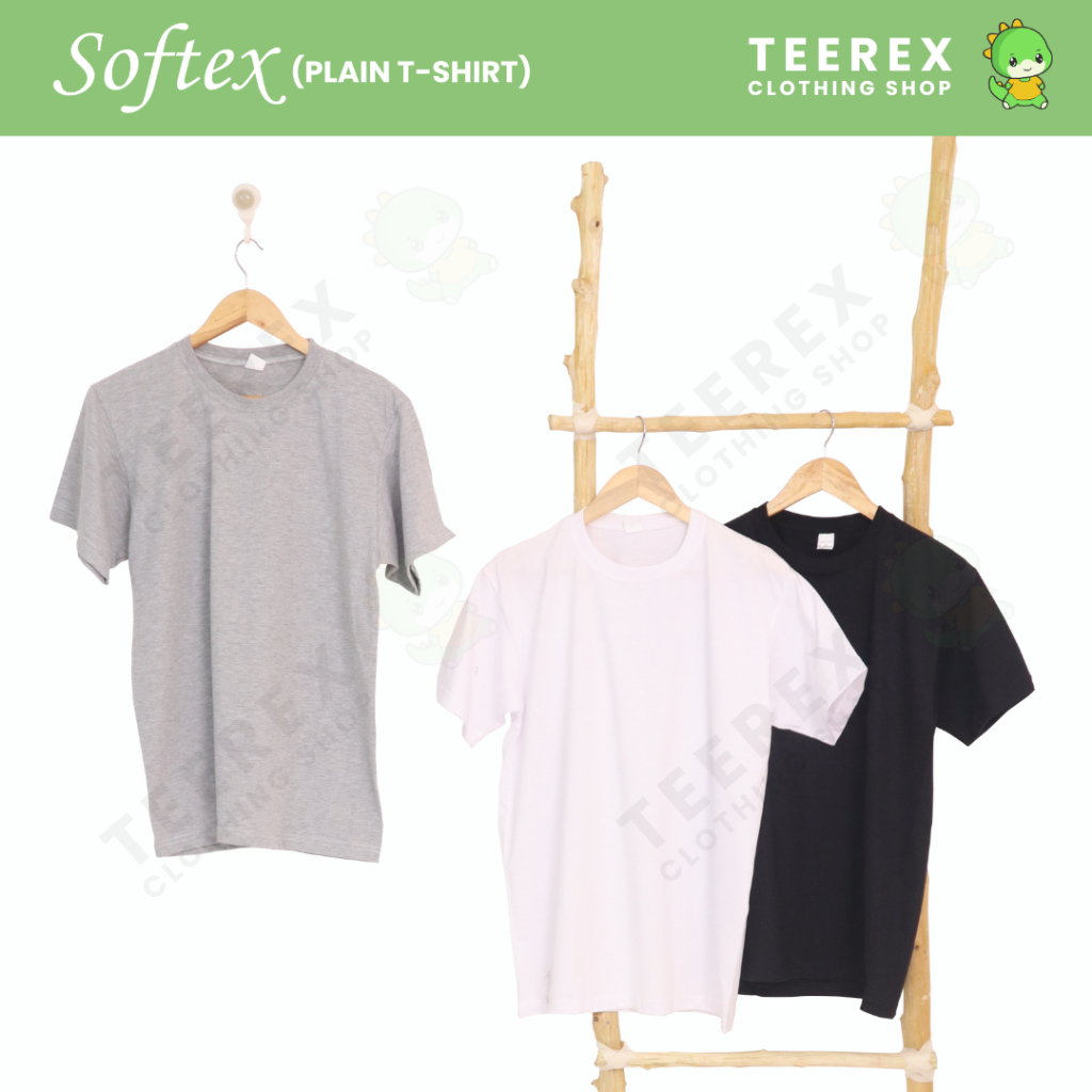 SOFTEX / WHISTLER Roundneck UNISEX PLAIN T-SHIRT WHITE BLACK GRAY (BEST ...