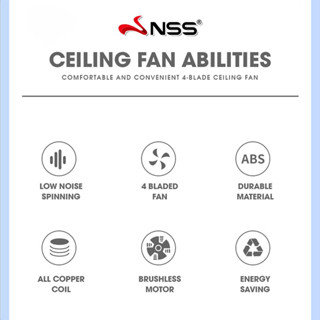 NSS Portable Big Size Ceiling Fan 4 blades 700mm Large hanging FAN 12w ...