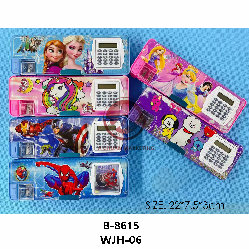 Character Pencil Case with Sharpener Double Sided Opening Magnetic ...