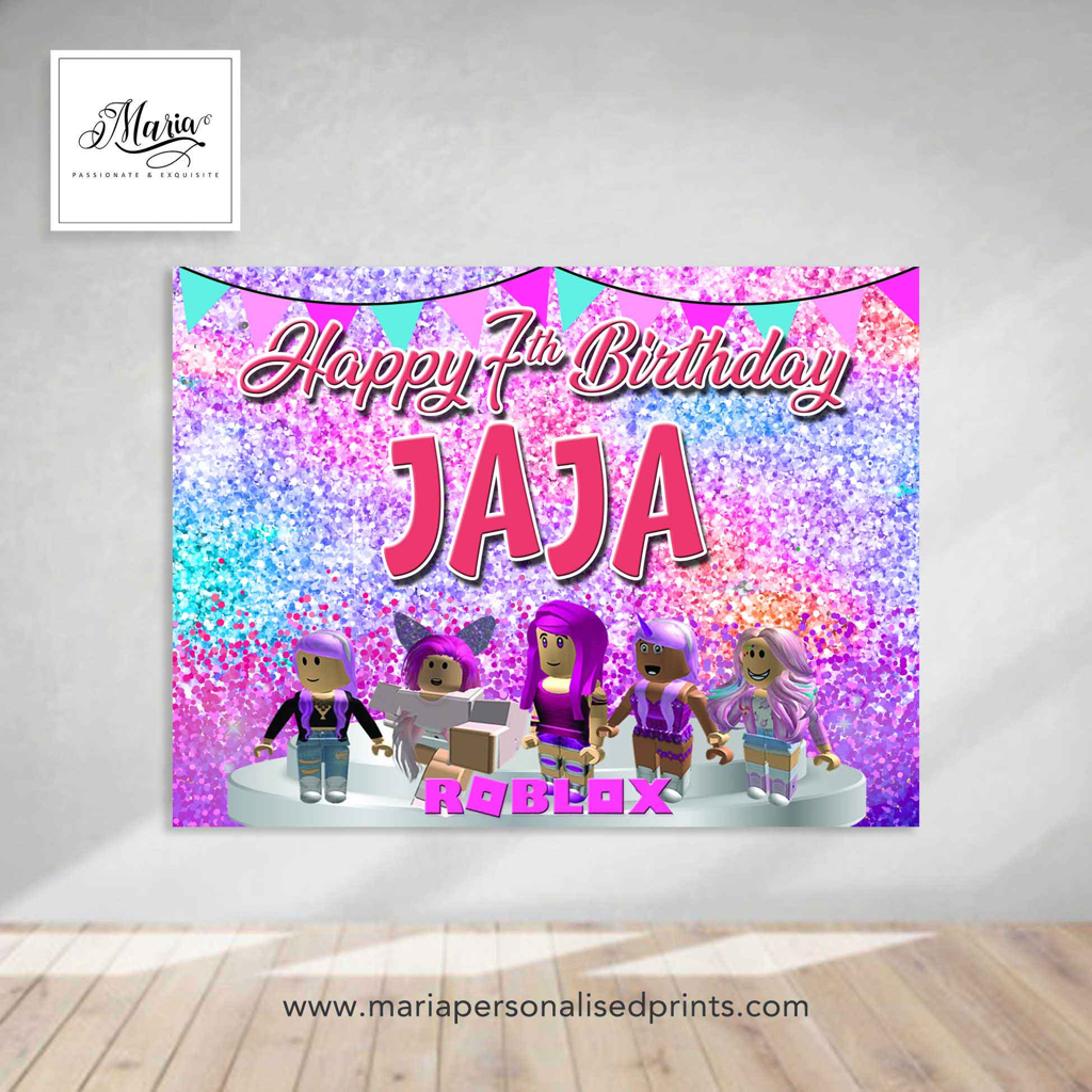 Pink Roblox Birthday Banner Backdrop | Shopee Philippines