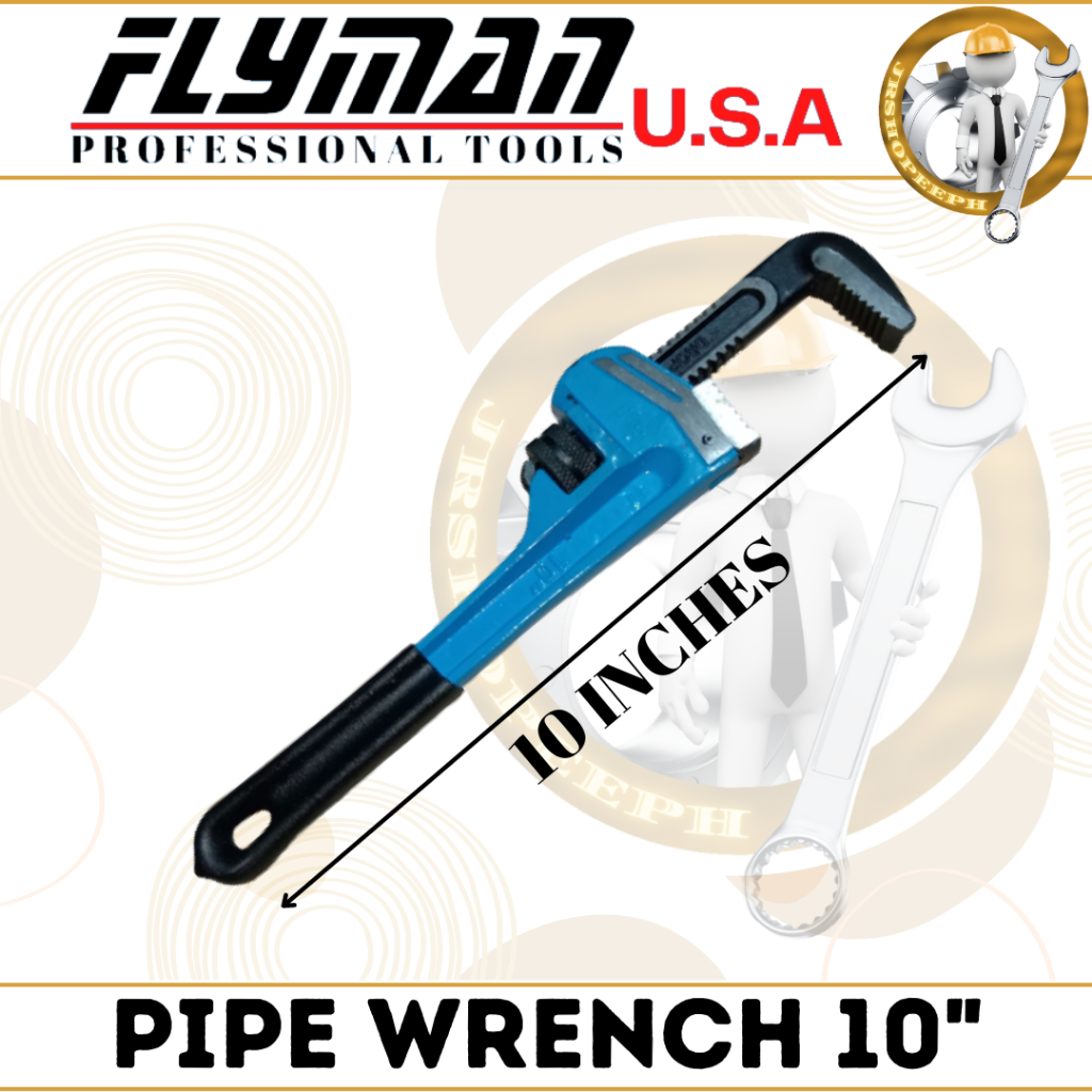 Jrshopeeph Flyman Pipe Wrench 10" Yabe Tubo Adjustable Pipe Wrench ...