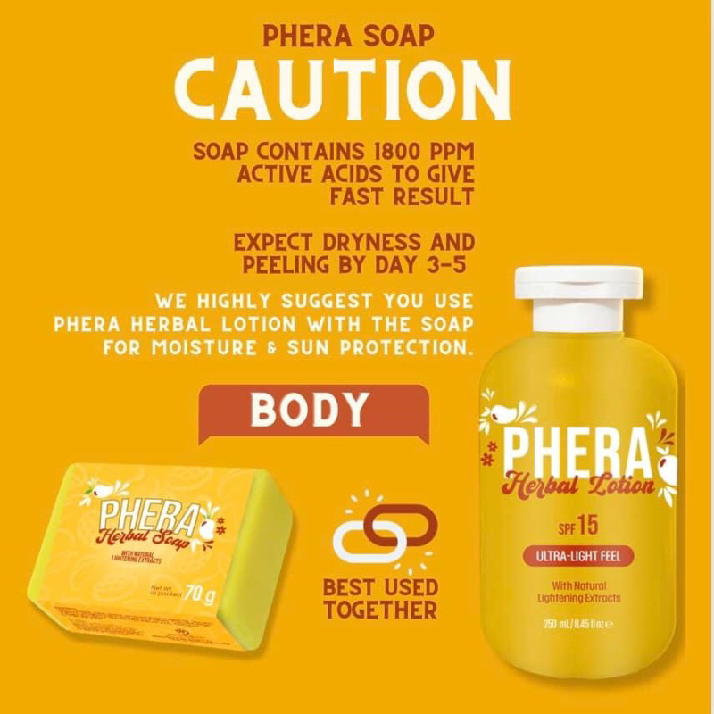 PHERA Herbal Whitening (3 BODY SOAP+LOTION) | Shopee Philippines
