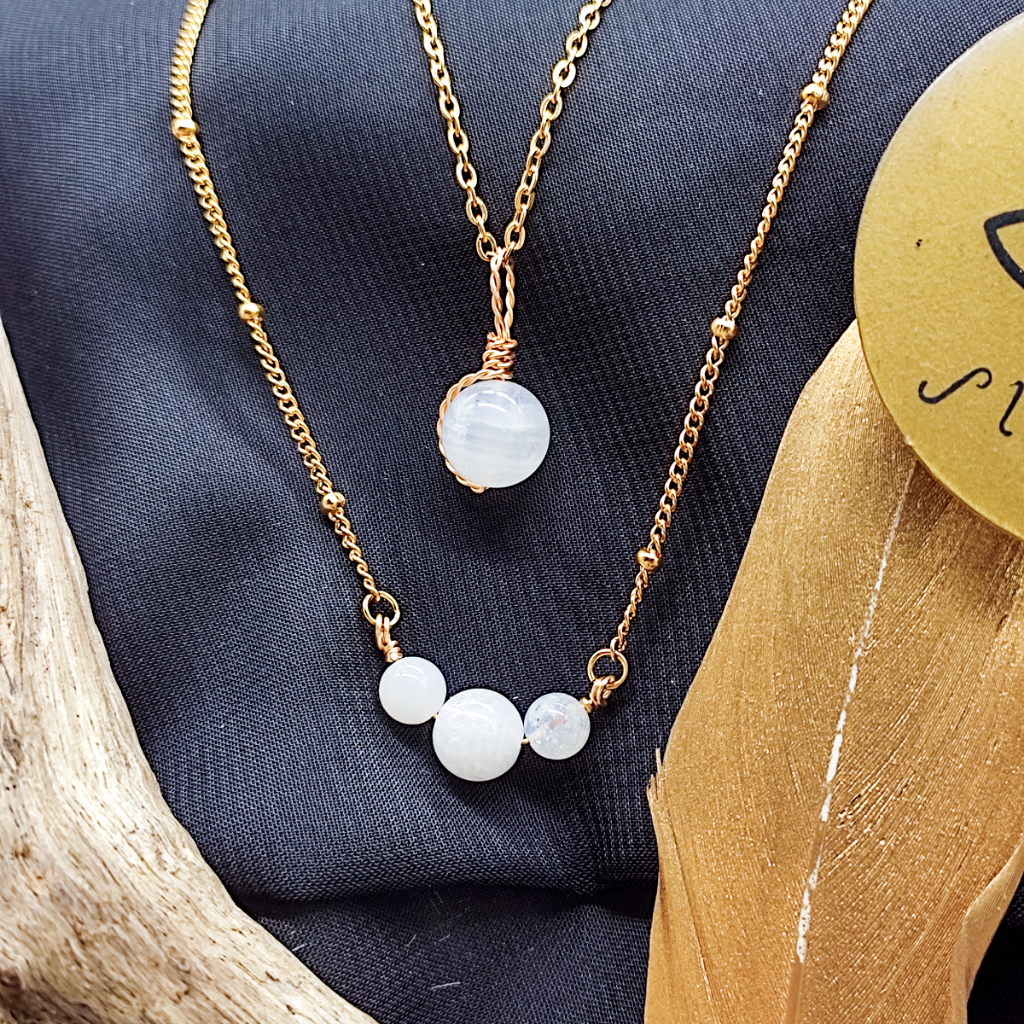 Moonstone Necklace (Stone of Feminine Power) HQ White Moonstone Pendant ...