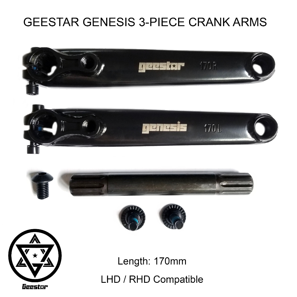 Geestar Genesis BMX DJ 3pc Crank Set American Mid Euro Spanish BB 1pc ...