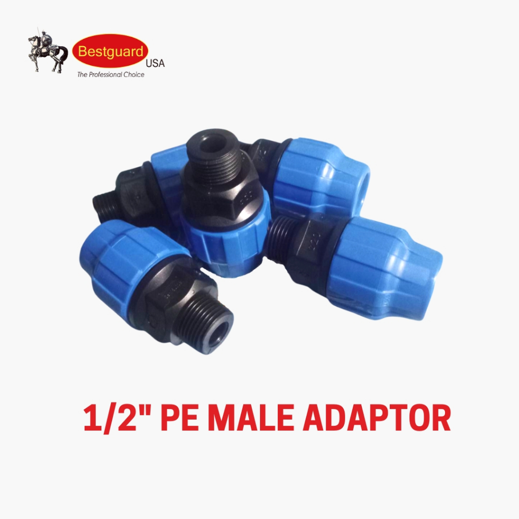 PE COMPRESSION PIPE FITTINGS MALE ADAPTOR 1/2" x 1/2" | Shopee Philippines