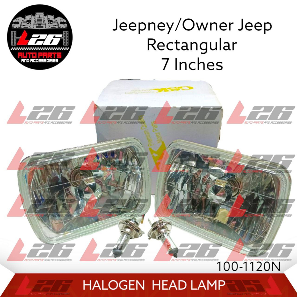 100-1120N HALOGEN HEAD LAMP RECTANGULAR 7INCHES FOR L300 MULTICAB Owner ...