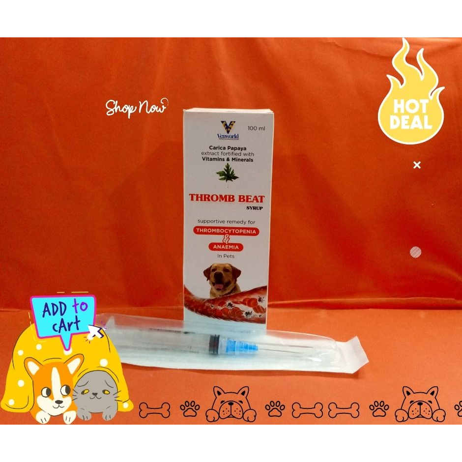 Thromb Beat Syrup for Anaemia in Pets 100ml with FREE Syringe | Shopee ...