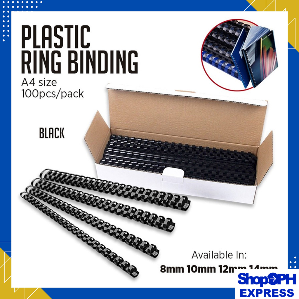 Plastic Ring Binding Black A4 Size (100 pcs per pack) | SPX | Shopee ...