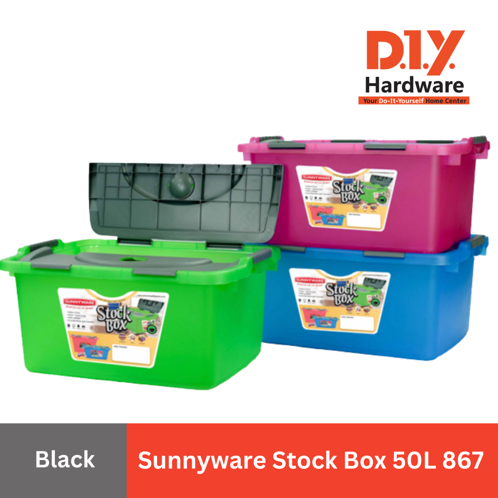 Sunnyware Stock Box 50L 867 (Black) | Shopee Philippines