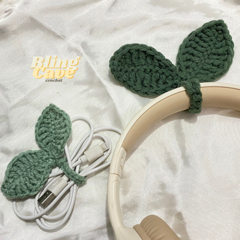 BlingCave Multi Purpose Crochet Leaf Sprout | Cable Organizer ...