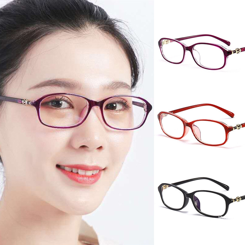 Reading Glasses +100~+400 for Farsighted TR90 Ultra-light Women Anti-blue Presbyopic Glasses ...