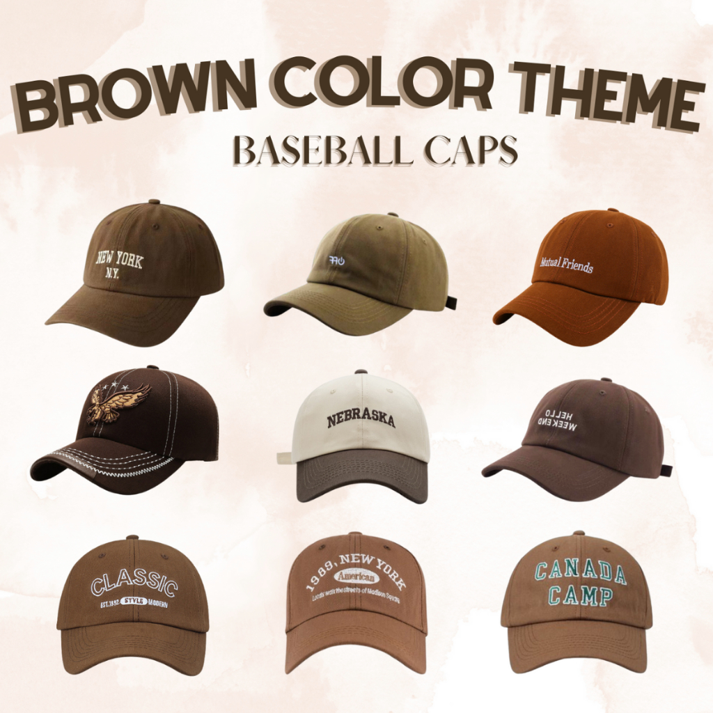 Brown/Coffee Color Theme Korean Cotton Unisex Baseball Cap School Cap ...
