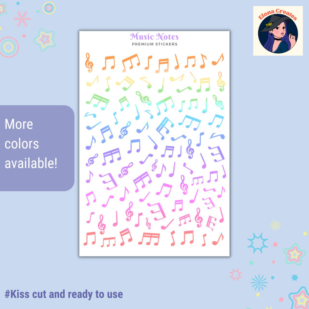Cute Music Notes Sticker Sheet For Planners And Journals EC-1258 ...