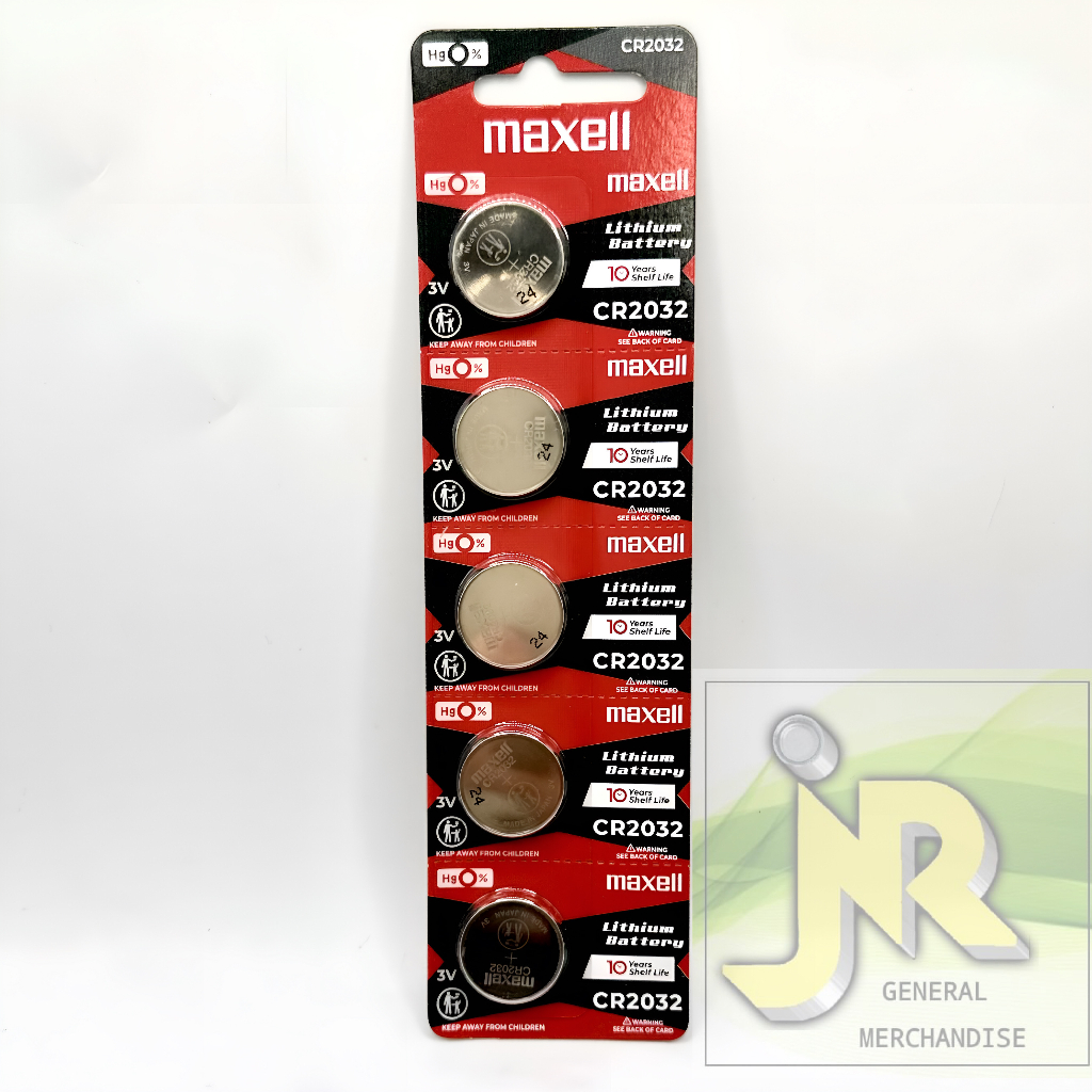Maxell CR2032 ORIGINAL Lithium Coin Cell Battery Pack of 5pcs AND 1 PC ...