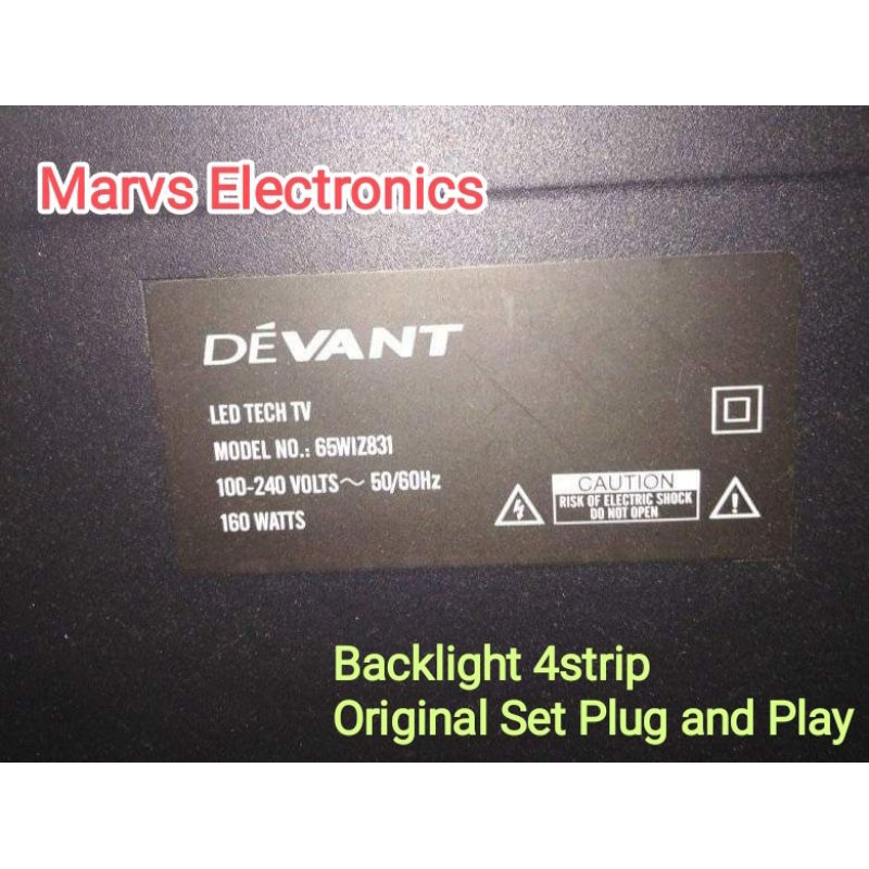Backlight Set 65inch Devant 65wiz831 Original Fit Brandnew 4Strip Plug ...