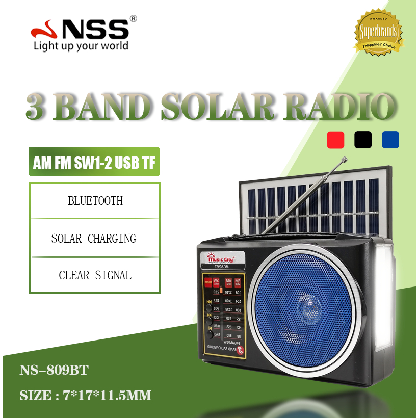 NSS Solar Radio am fm SW 3 Band Bluetooth Radio with Emergency Light ...