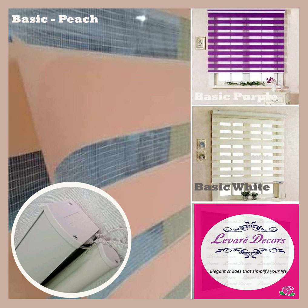 Korean Blinds: 125H, 150H, 250H in cm - BASIC NATURAL COMBI Duo Blinds ...