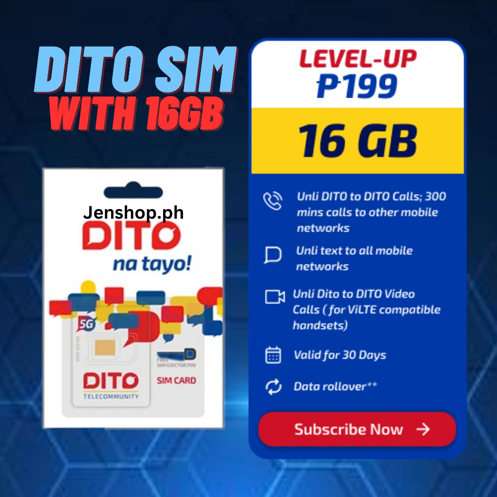 DITO SIMCARD 5G SIM with FREE 16GB valid for 30days ( with TEXT & CALL ...