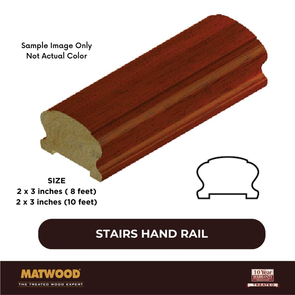 Matimco Inc. Matwood Treated Stairs Hand Rail | Shopee Philippines
