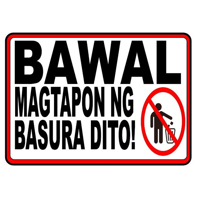 Bawal Umihimagtapon Ng Basura Laminated Signage A4 Size High Quality Print Shopee Philippines