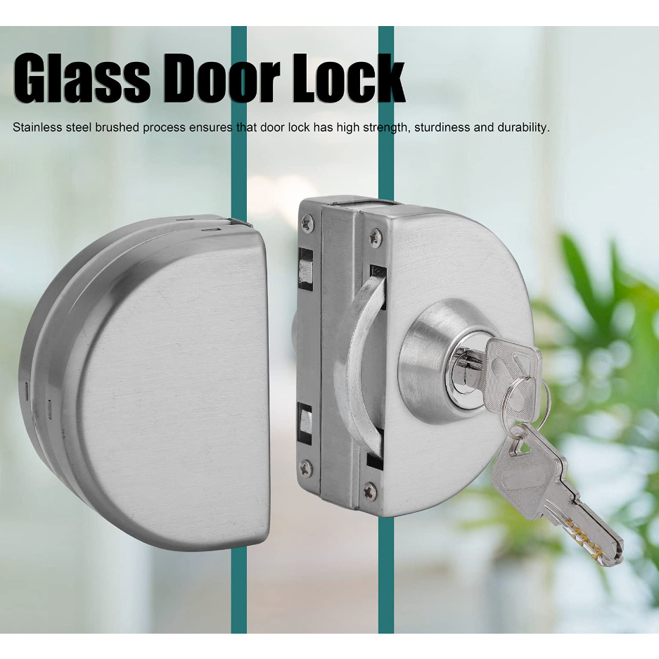 C-ONE Frameless Glass Door Lock (Sliding Door Lock Single-free/Double U ...
