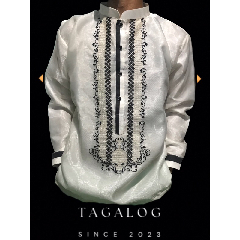 BARONG TAGALOG (Cream/Black) | Shopee Philippines
