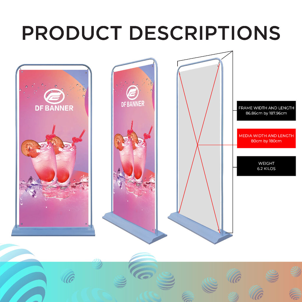 ADS Door Frame Type Banner Stand Tarpaulin Tarp Standee 80cmx180cm ...