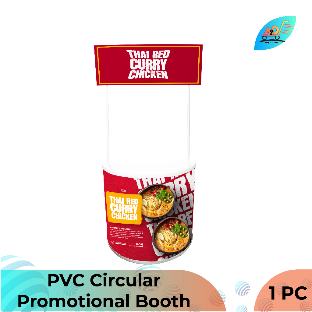 ADS PVC Semi-Circular Promotional Booth / Portable Booth 80.5cm x 120cm ...