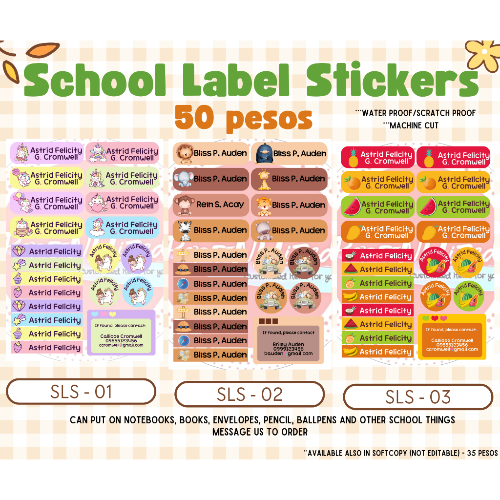 SchooL Label Sticker Set | Shopee Philippines