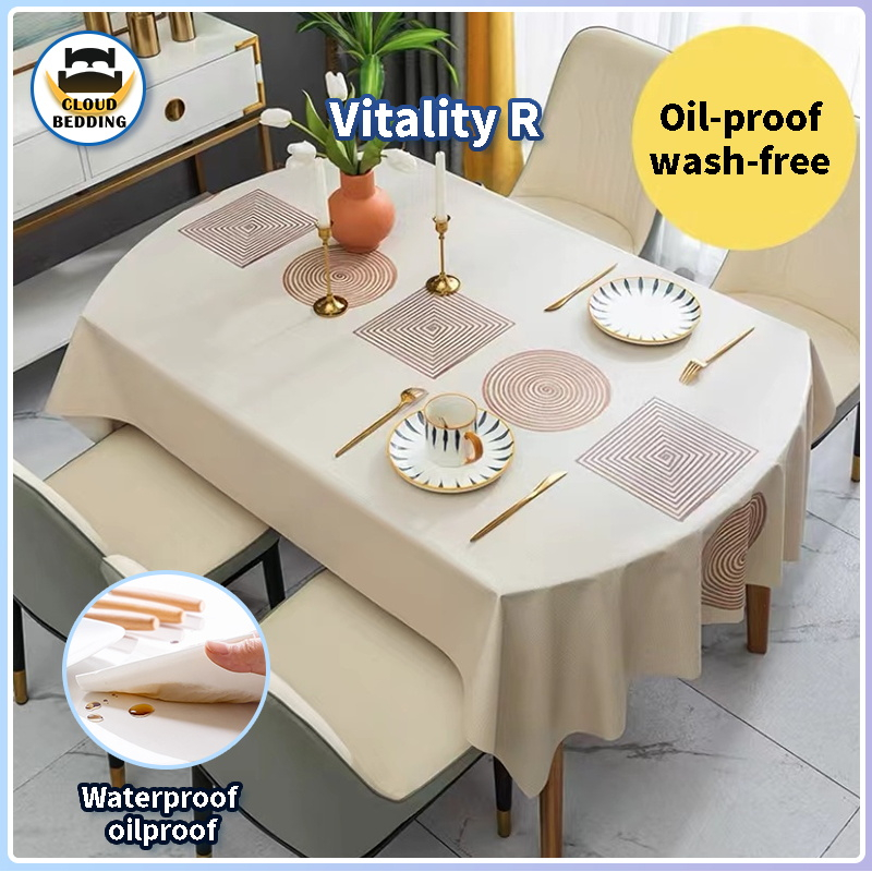 Mantel/Tablecloth PVC Waterproof Antifouling Cover Outdoor Dining Table ...