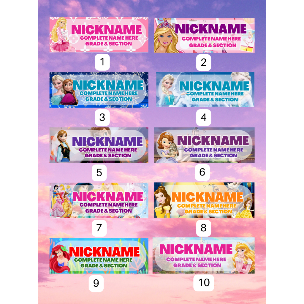 PVC NAME TAG (CARTOON CHARACTERS, BLACKPINK, ROBLOX, BTS, DISNEY ...