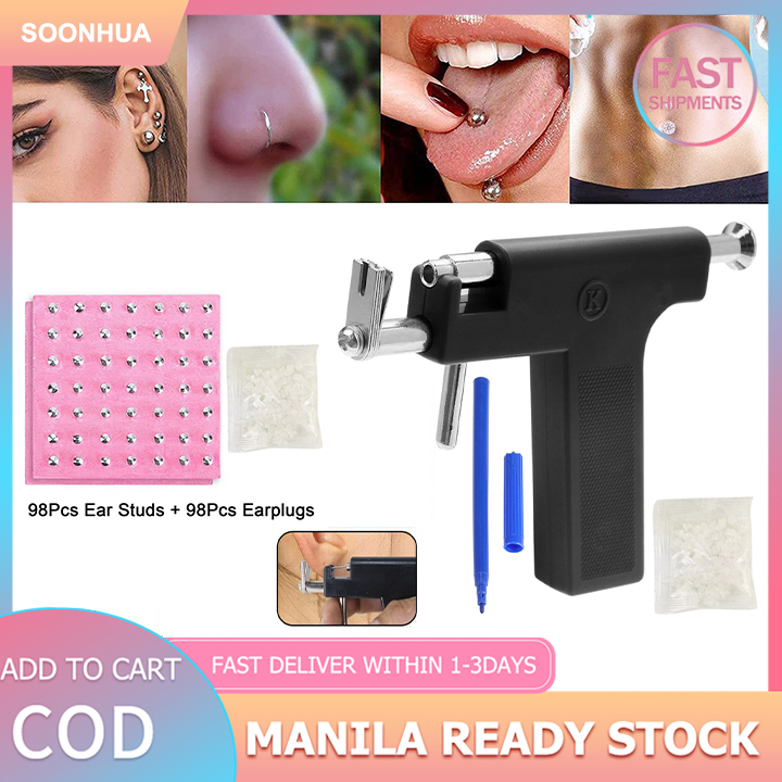 Ready Stock Piercing Earrings for Women Set Painless Disposable Aseptic ...