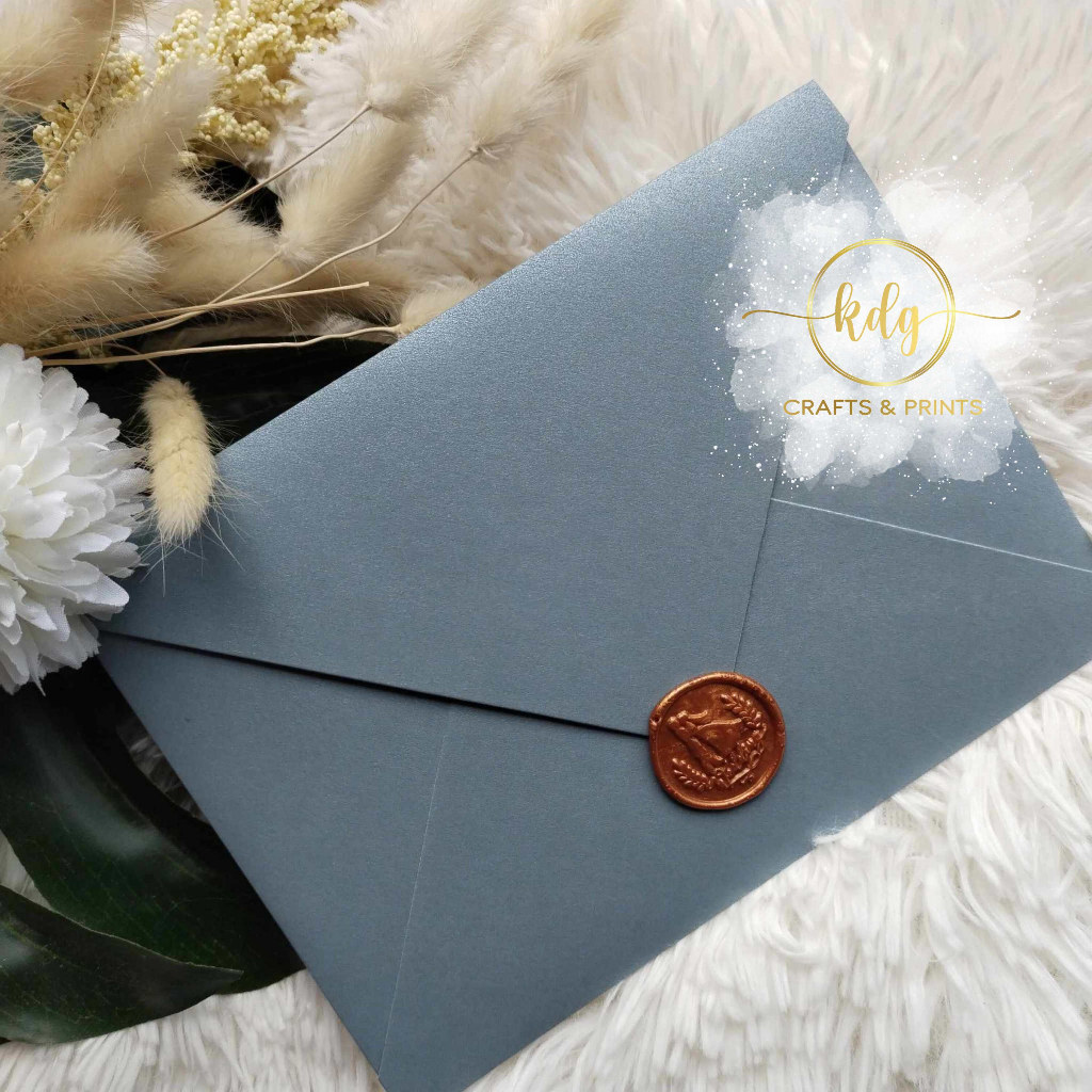 5 pcs - Dusty Blue - Makapal 5R / 4R Baronial Envelopes For Invitations ...