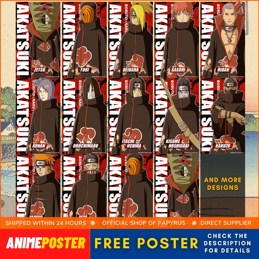 Akatsuki Naruto Character Edition Official A4 Anime Posters / PAPERRICA ...