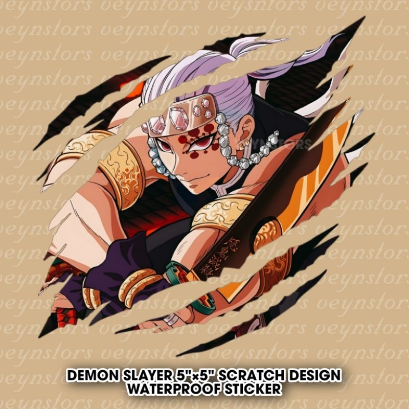 DEMON SLAYER LOGO / SCRATCH DESIGN TANJIRO NEZUKO WATERPROOF STICKER ...