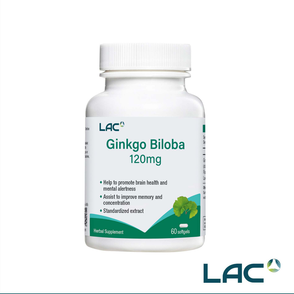 LAC Herbs Ginkgo Biloba 120mg 60SG (Consume within February 2026 ...